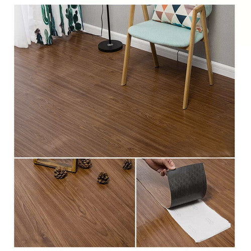 5m² Floor Planks Tiles Self Adhesive Wood Effect Vinyl Flooring Kitche ...