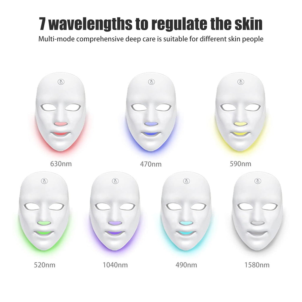LED Face Mask Photon Therapy Mask Wireless 7 Colour LED Mask – majexic ...