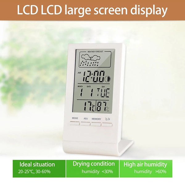 LED Digital Clock Thermometer Hygrometer Gauge Indicator Alarm Clock ...
